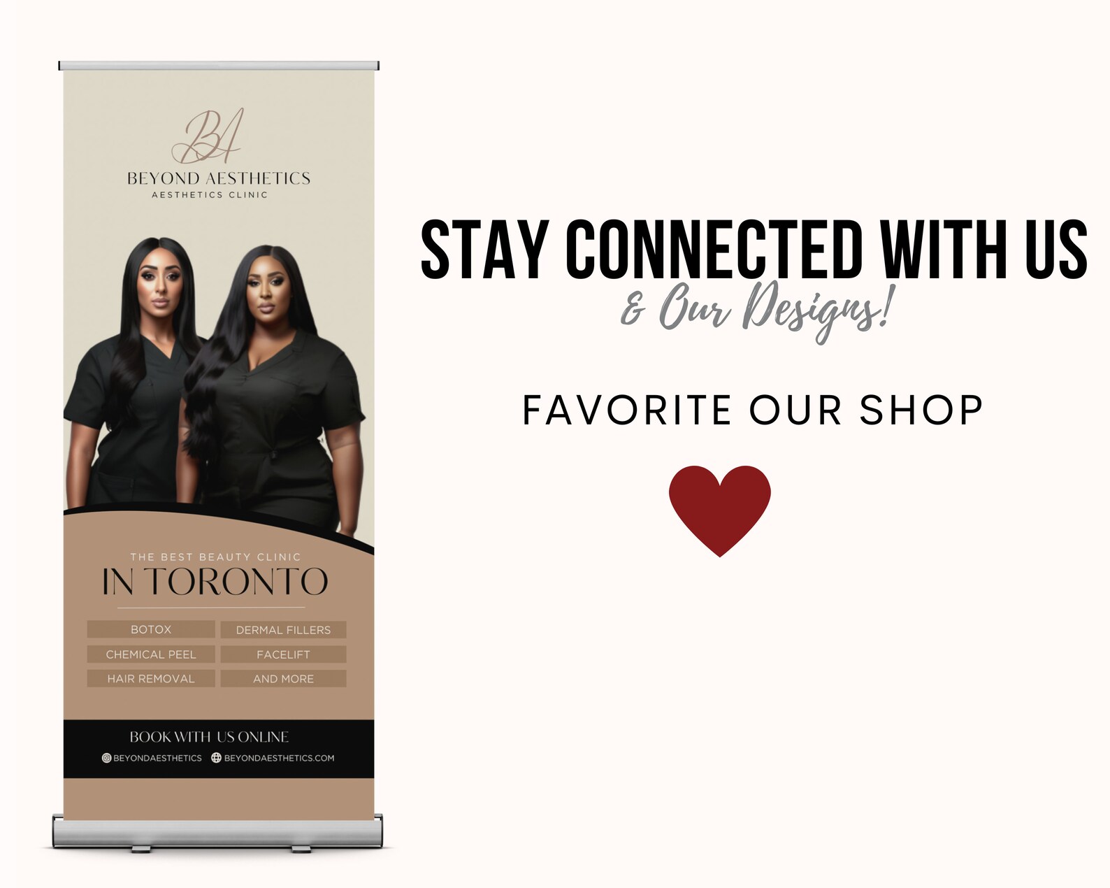 DIY Medspa Retractable Banner Template, Nurse Injector Roll up Banner ...