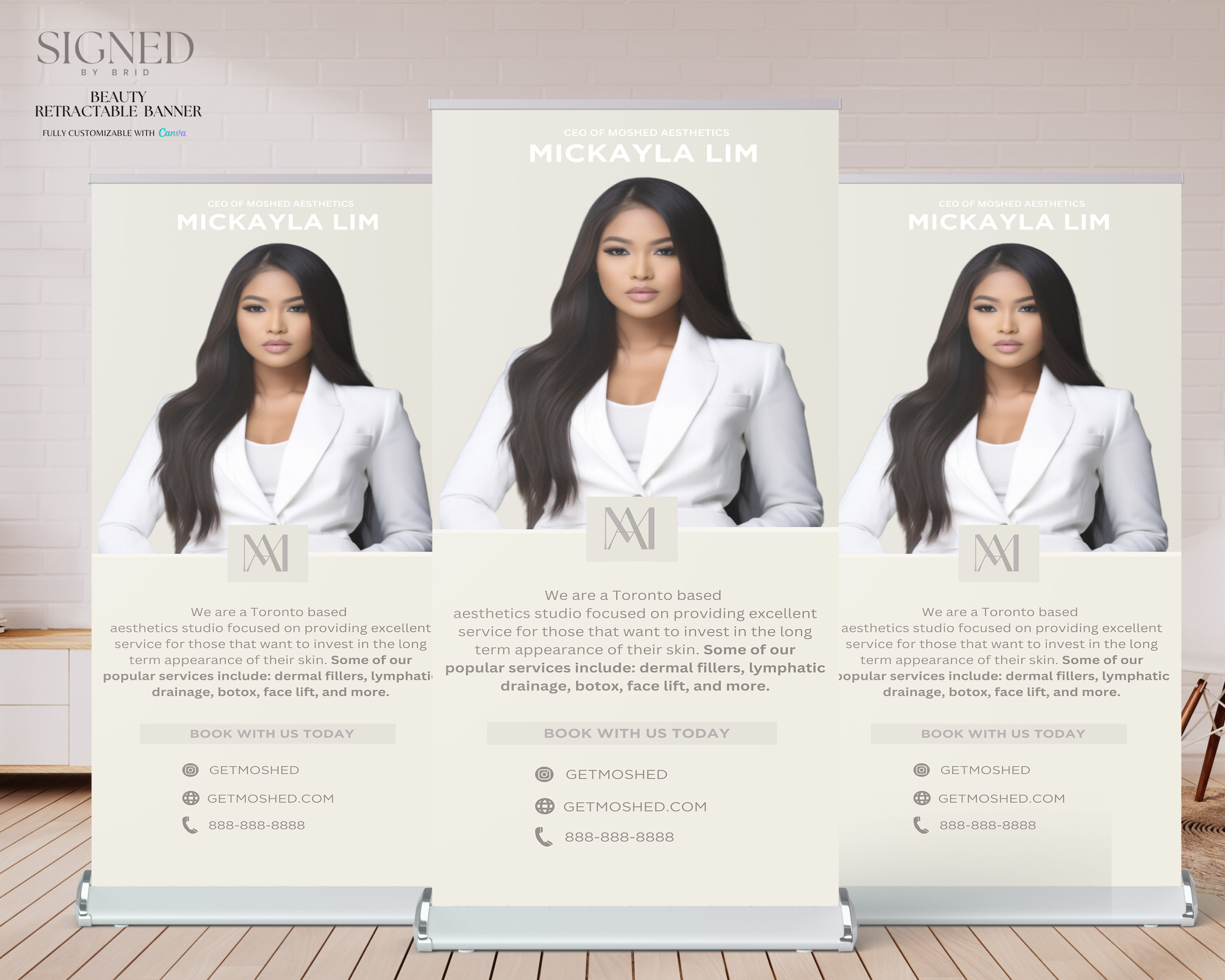 DIY Medspa Retractable Banner Template, Nurse Injector Roll up Banner ...
