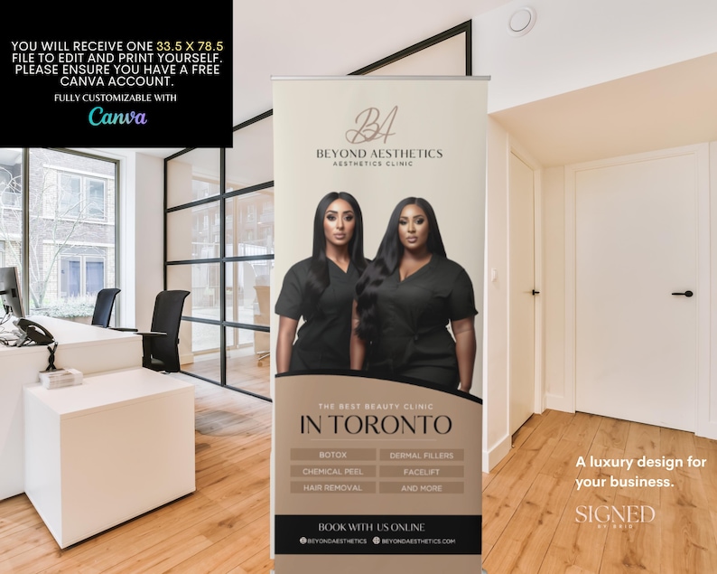 DIY Medspa Retractable Banner Template, Nurse Injector Roll up Banner ...