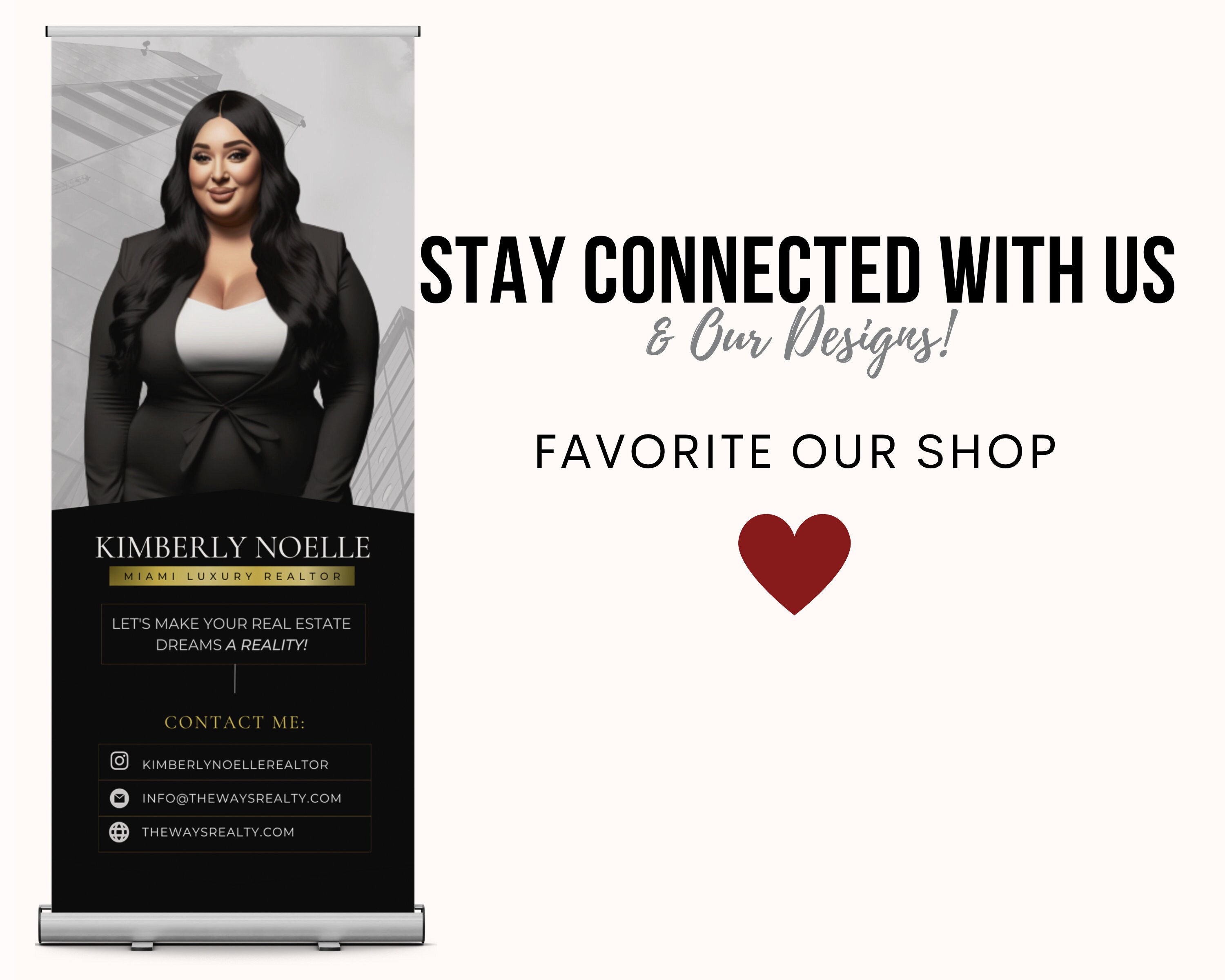 DIY Real Estate Agent Retractable Banner Template, Realtor Roll up ...