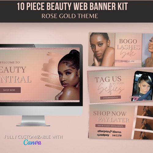 BEAUTY WEBSITE BANNER Diy Web Banner Shopify Banners Slide - Etsy