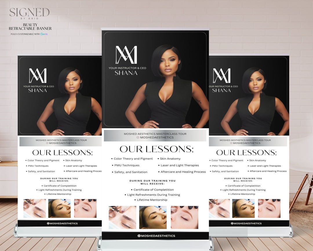 DIY PMU Training Class Retractable Banner Template, Medspa Roll up ...
