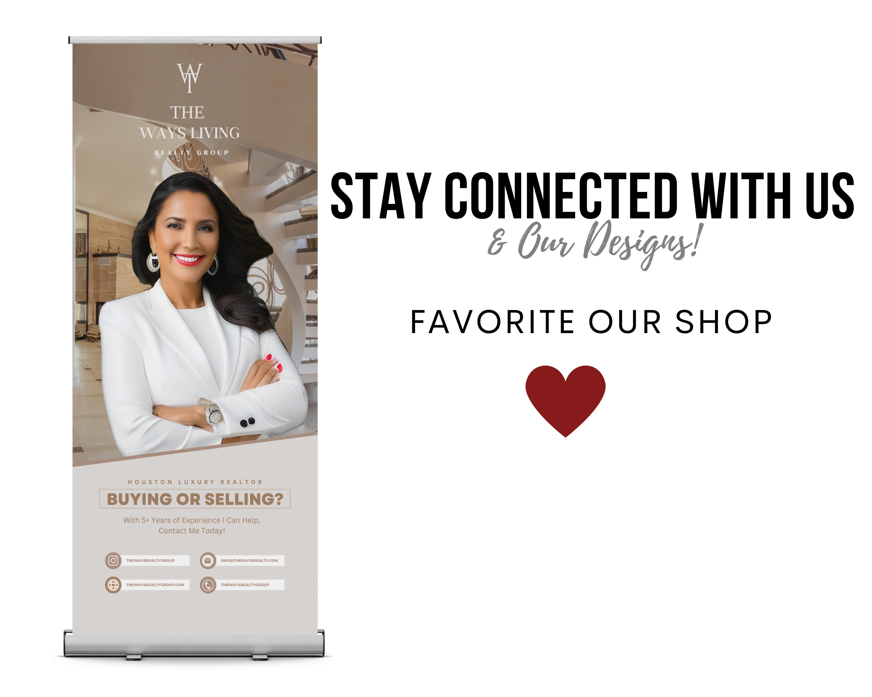 DIY Real Estate Agent Retractable Banner Template, Realtor Roll up ...