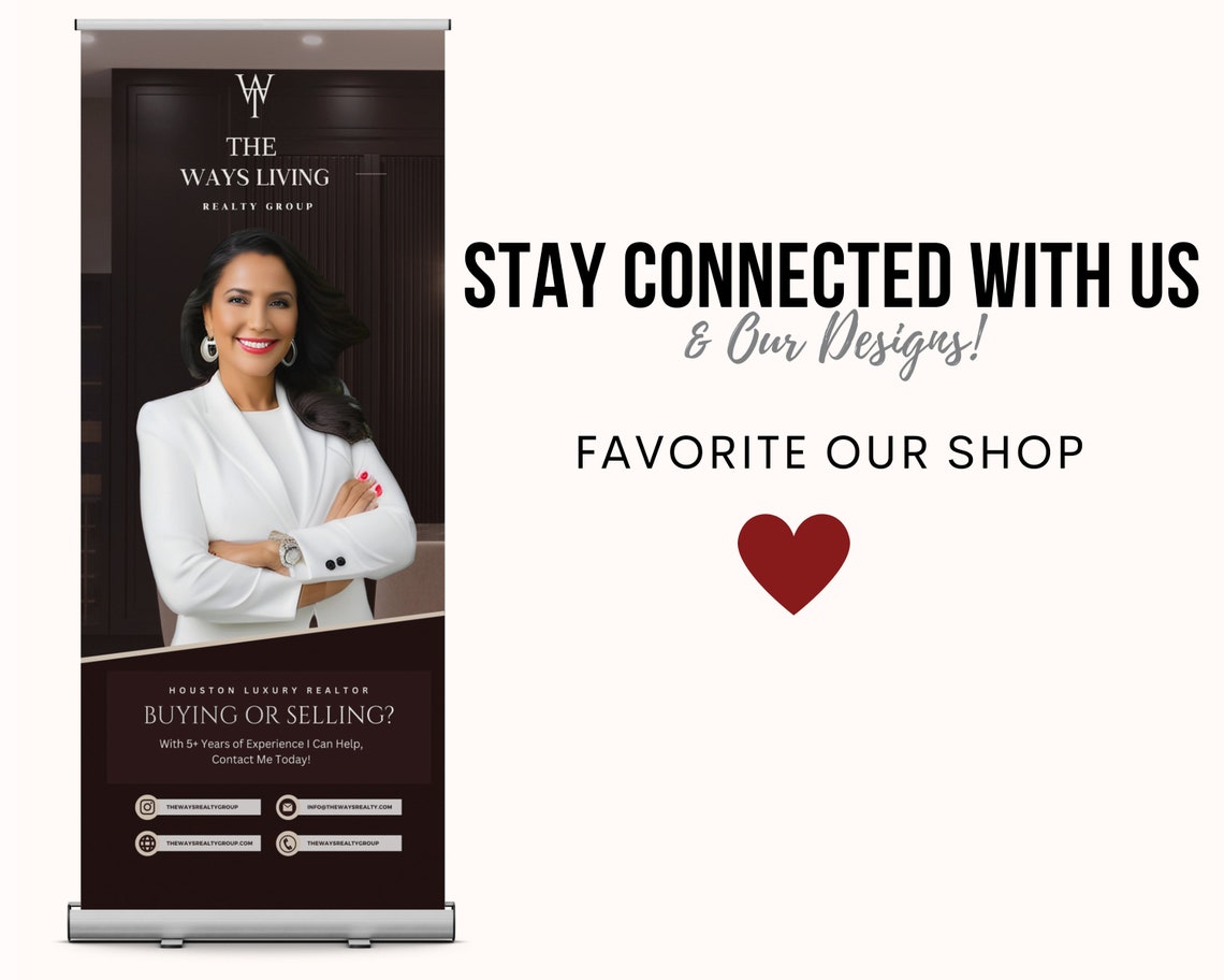 DIY Real Estate Agent Retractable Banner Template, Realtor Roll up ...