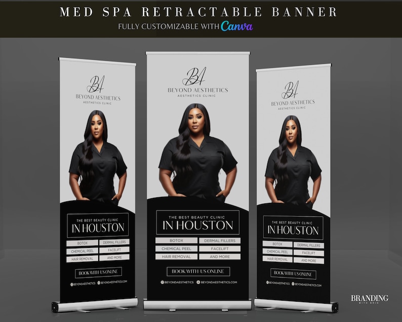 DIY Medspa Retractable Banner Template, Nurse Injector Roll up Banner ...