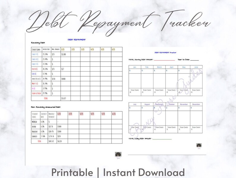 Debt Repayment Tracker ( Now 2024 & Undated) - Etsy