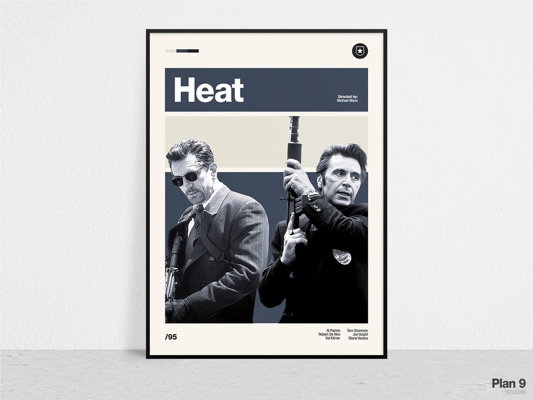 HEAT Retro Movie Print Modern Vintage Mid Century Modern Minimalist ...