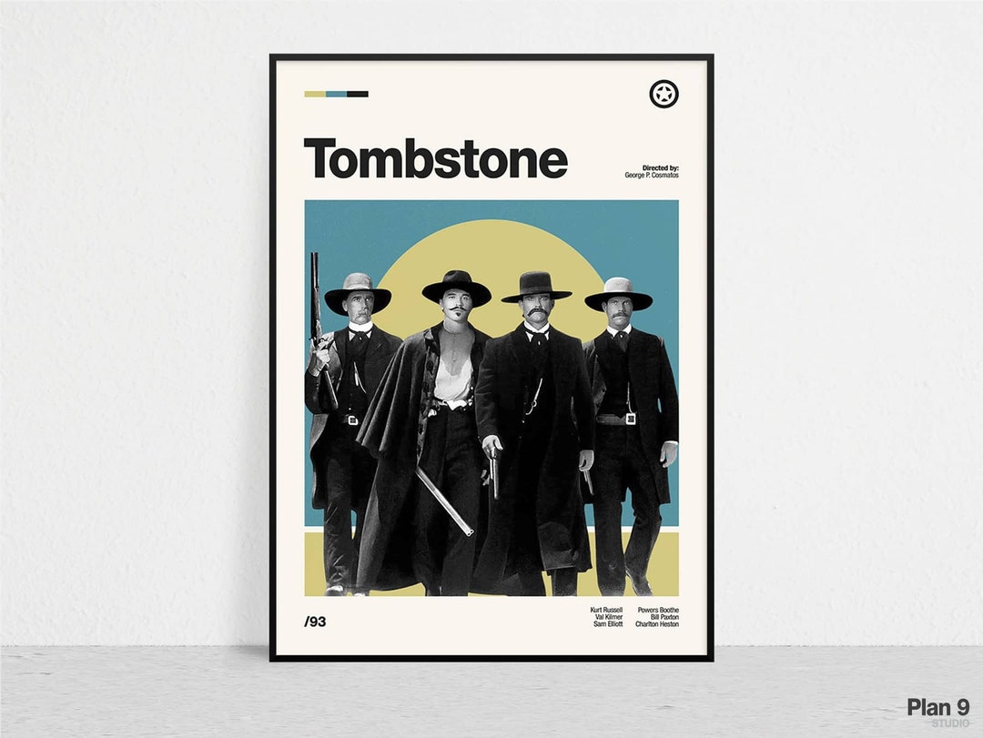 TOMBSTONE Retro Movie Print Modern Vintage Mid Century Modern ...