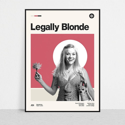 Legally Blonde Movie Poster Reese Witherspoon Minimalist - Etsy