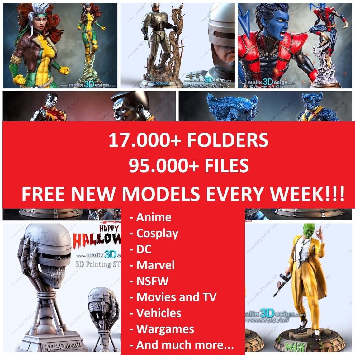 Mega Pack Stl 3d Print Models Files Free Updates Etsy