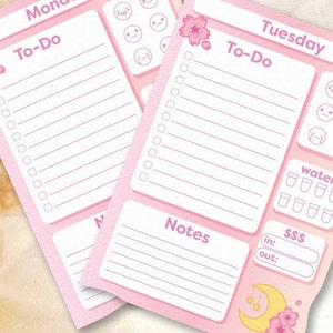 Kawaii Cute Simple A5 Printable Weekly Planner To-do List With Mood ...