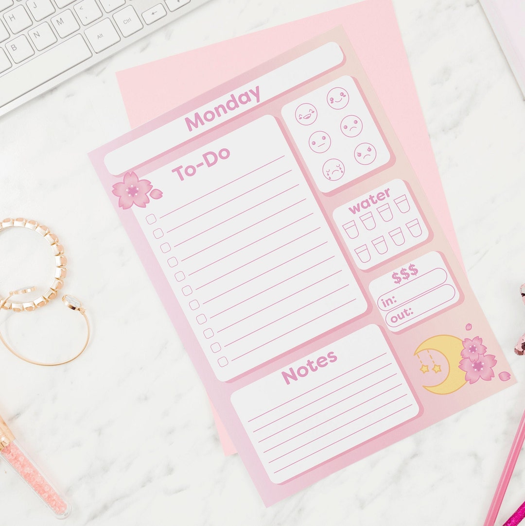 Kawaii Cute Simple A5 Printable Weekly Planner To-do List With Mood ...