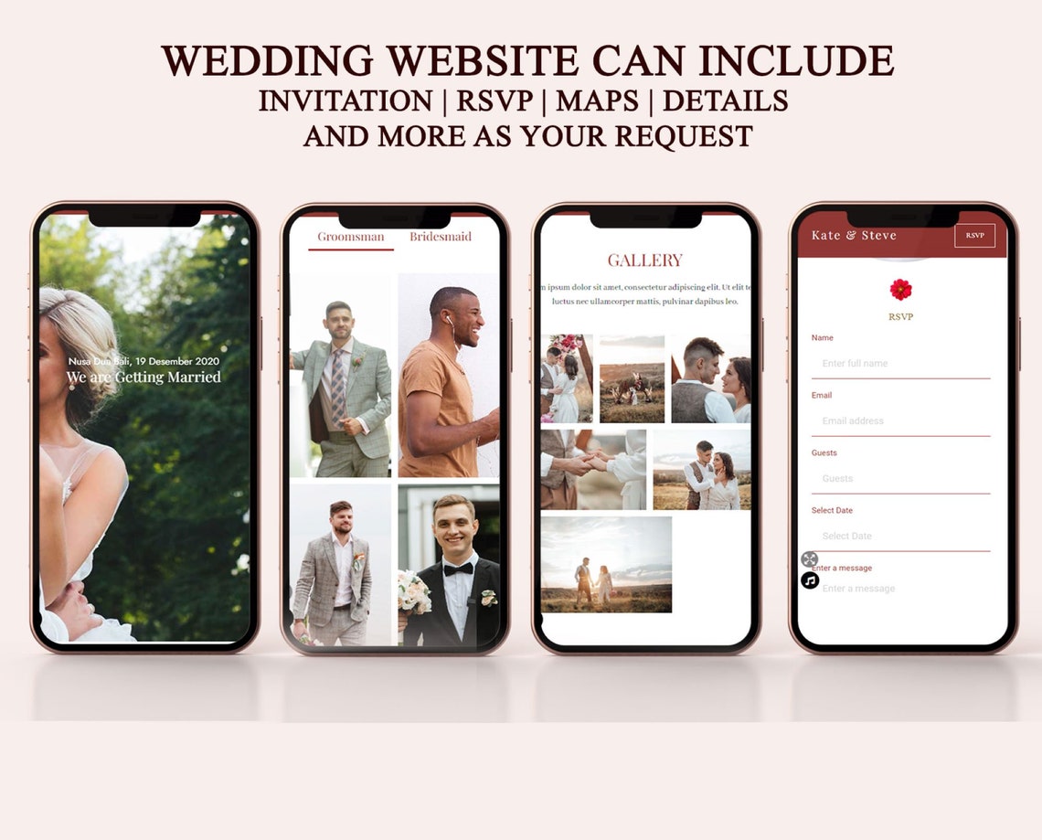 Digital Premium Wedding Invitation, Minimalist Wedding Website, Modern Wedding Website, Elegant ...