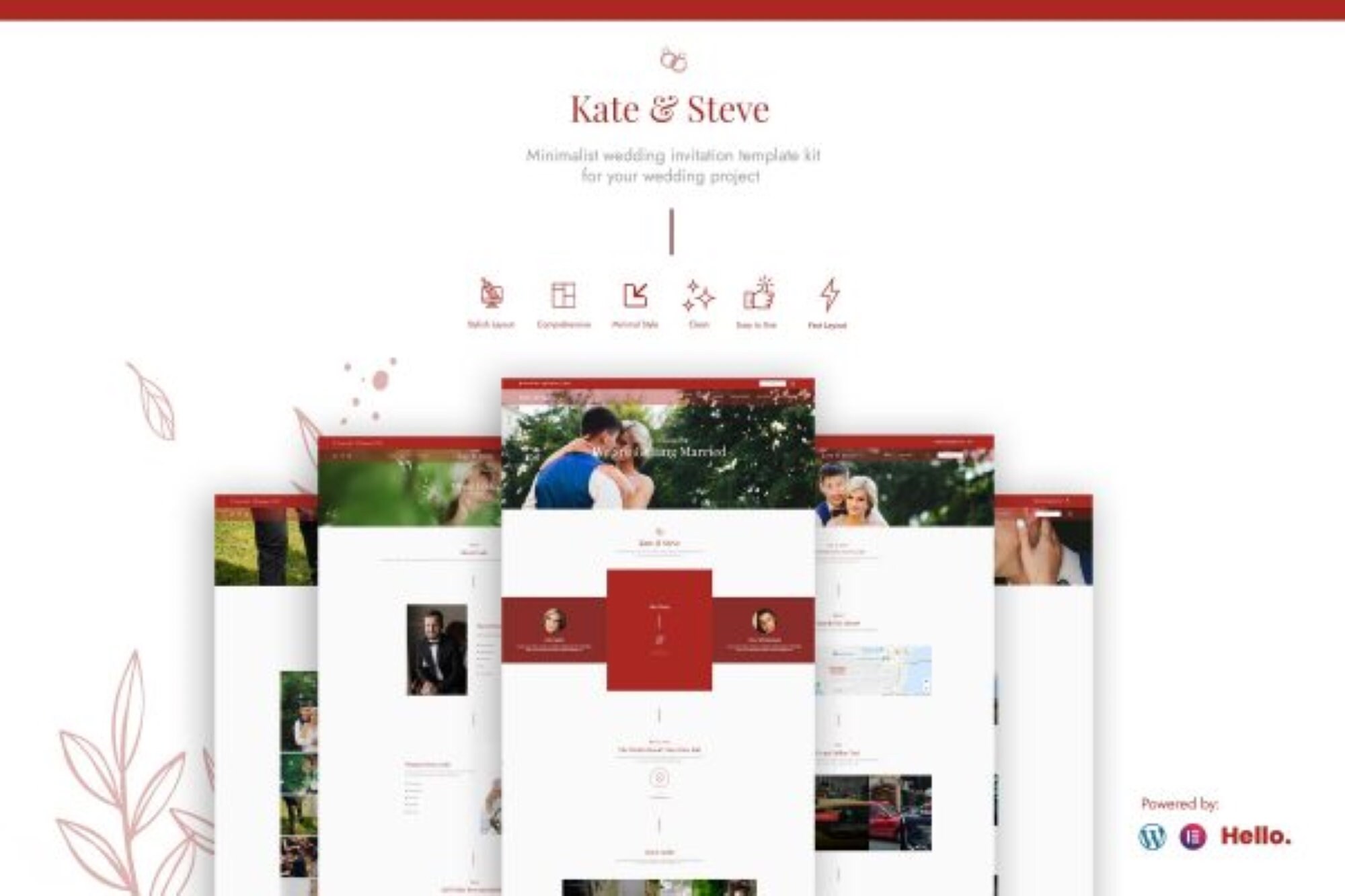 Digital Premium Wedding Invitation, Minimalist Wedding Website, Modern ...