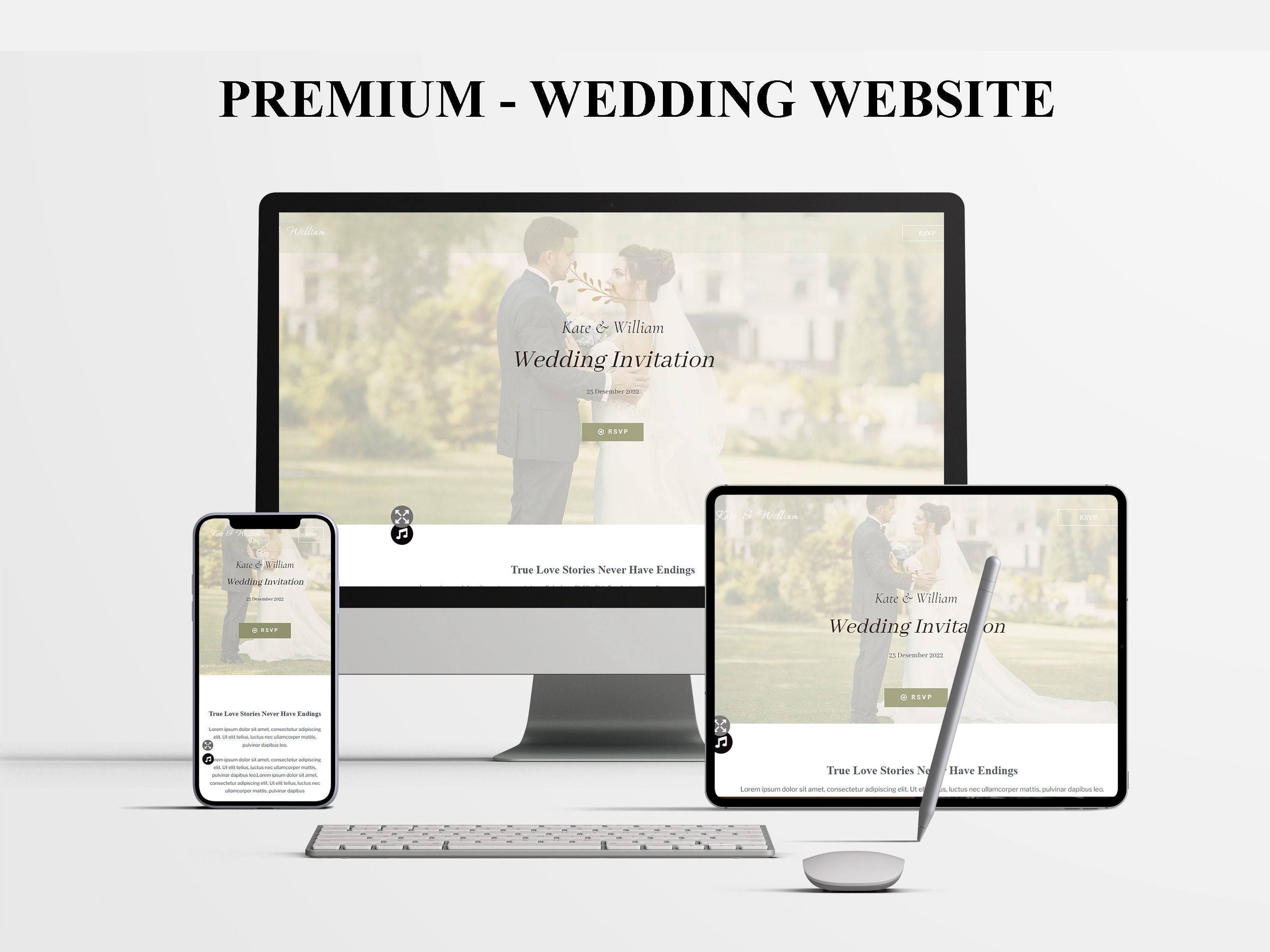 Digital Premium Wedding Invitation, Minimalist Wedding Website, Modern Wedding Website, Elegant ...