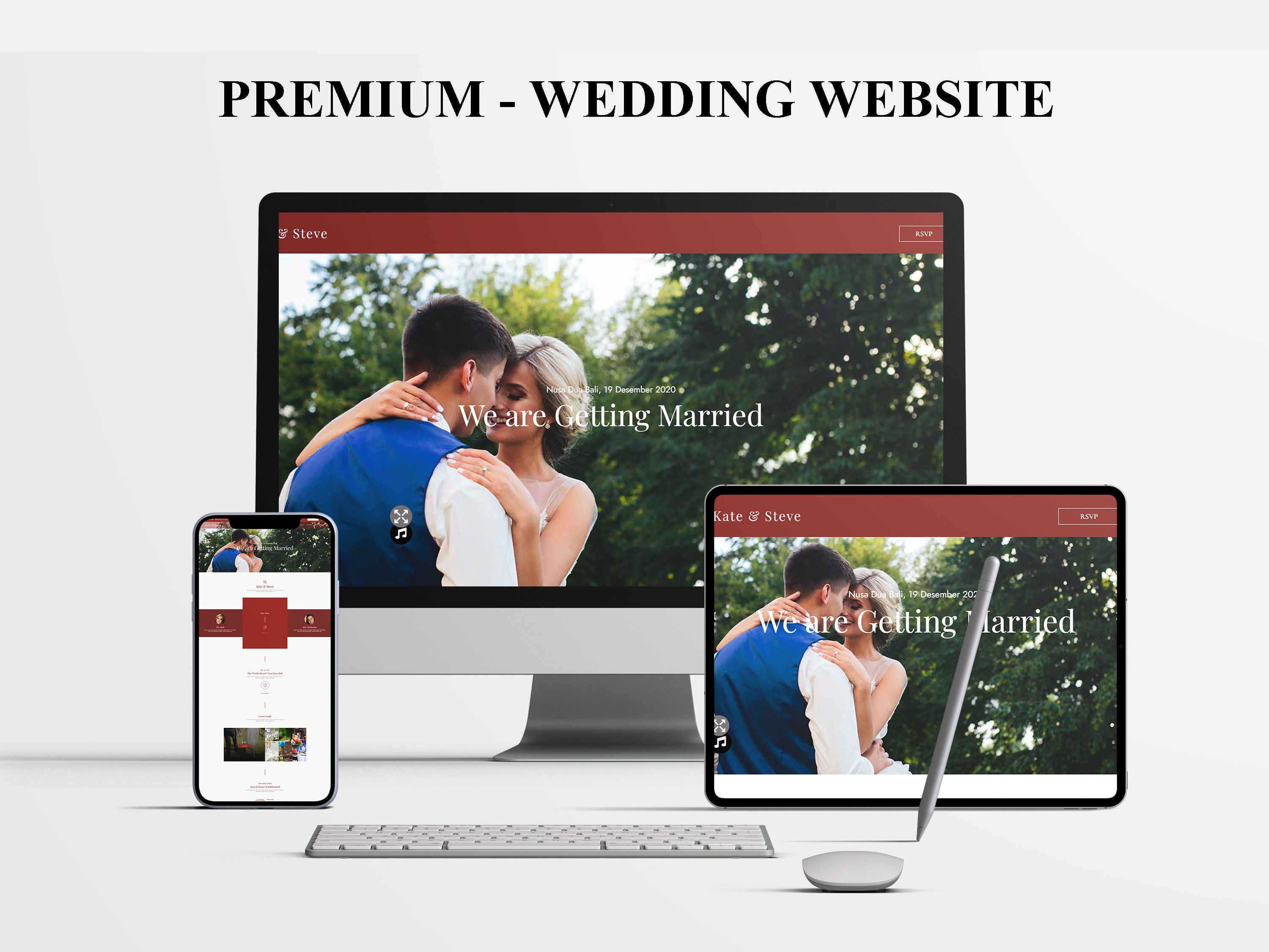 Digital Premium Wedding Invitation, Minimalist Wedding Website, Modern Wedding Website, Elegant ...