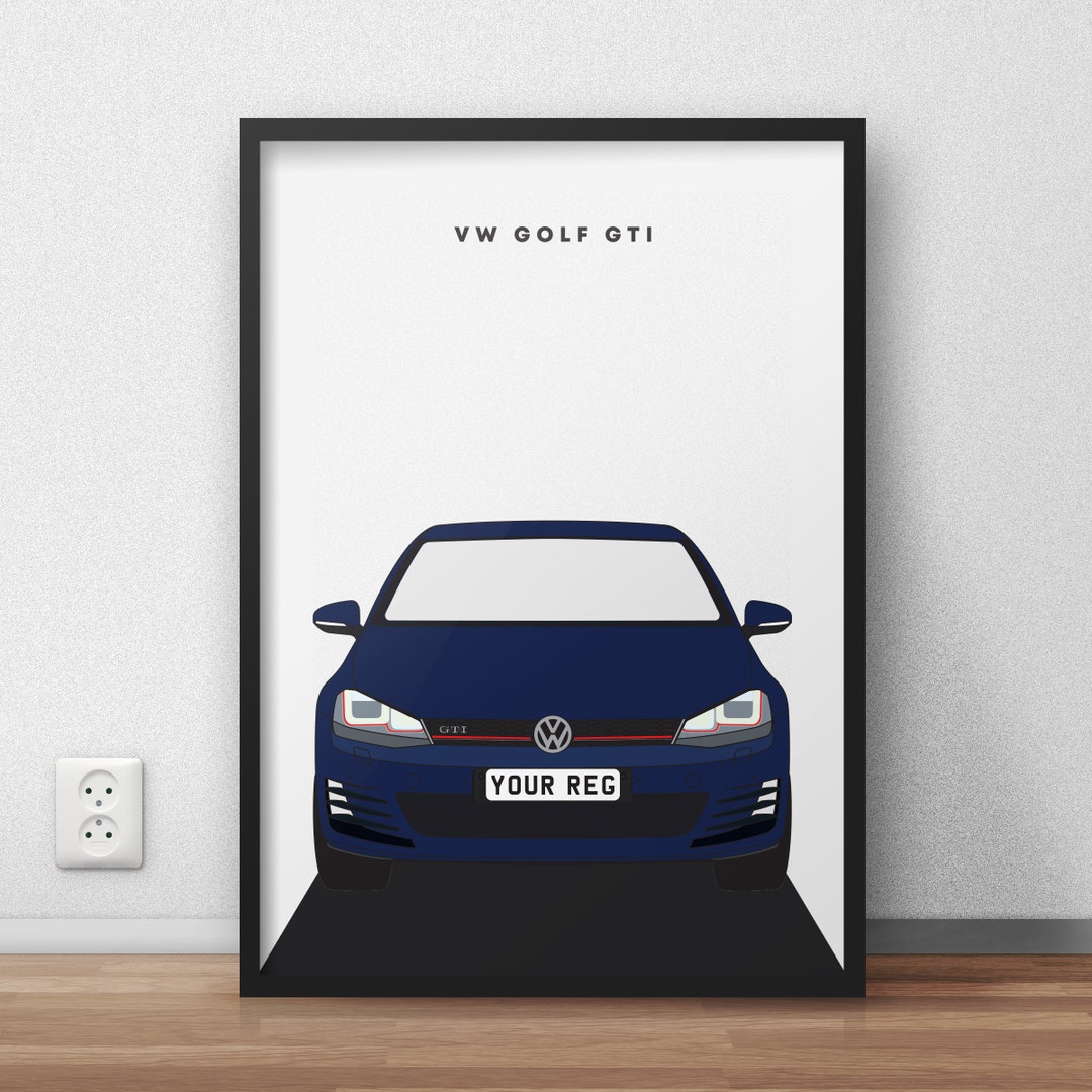 VW Golf MK7 Print Car Print Cool Car Print Iconic Car Digital Art Car ...