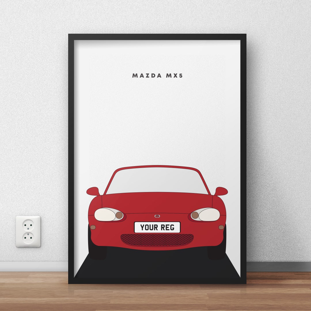 Mazda MX5 MK1 Print - SUV Print - Cool Car Print - Iconic Car - Digital ...