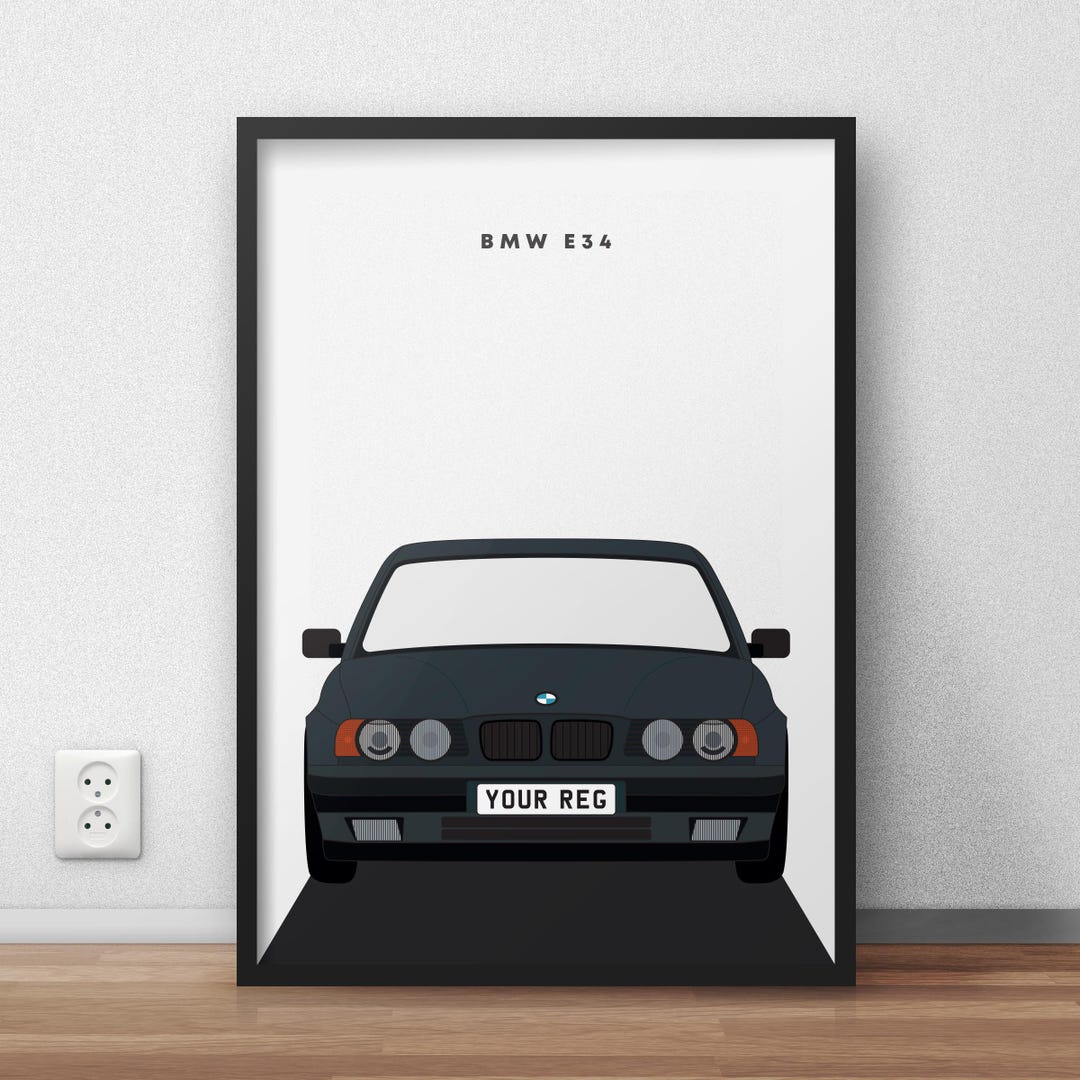BMW E34 Print Classic Car Poster Cool Car Print Iconic Car Digital Art ...