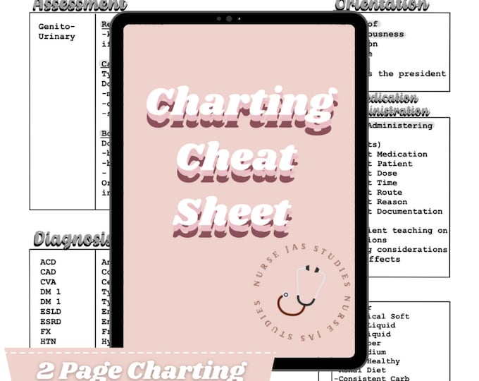Charting Cheat Sheet - Etsy