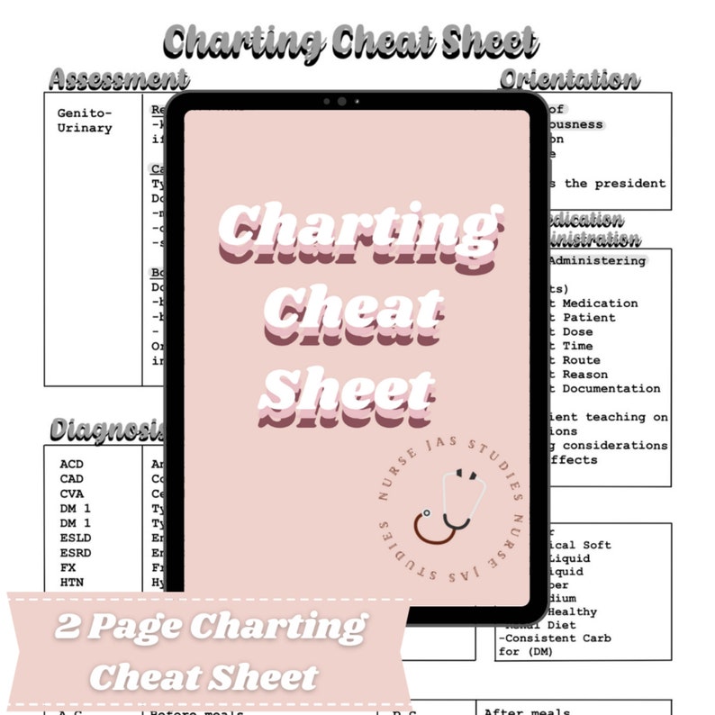 Charting Cheat Sheet - Etsy