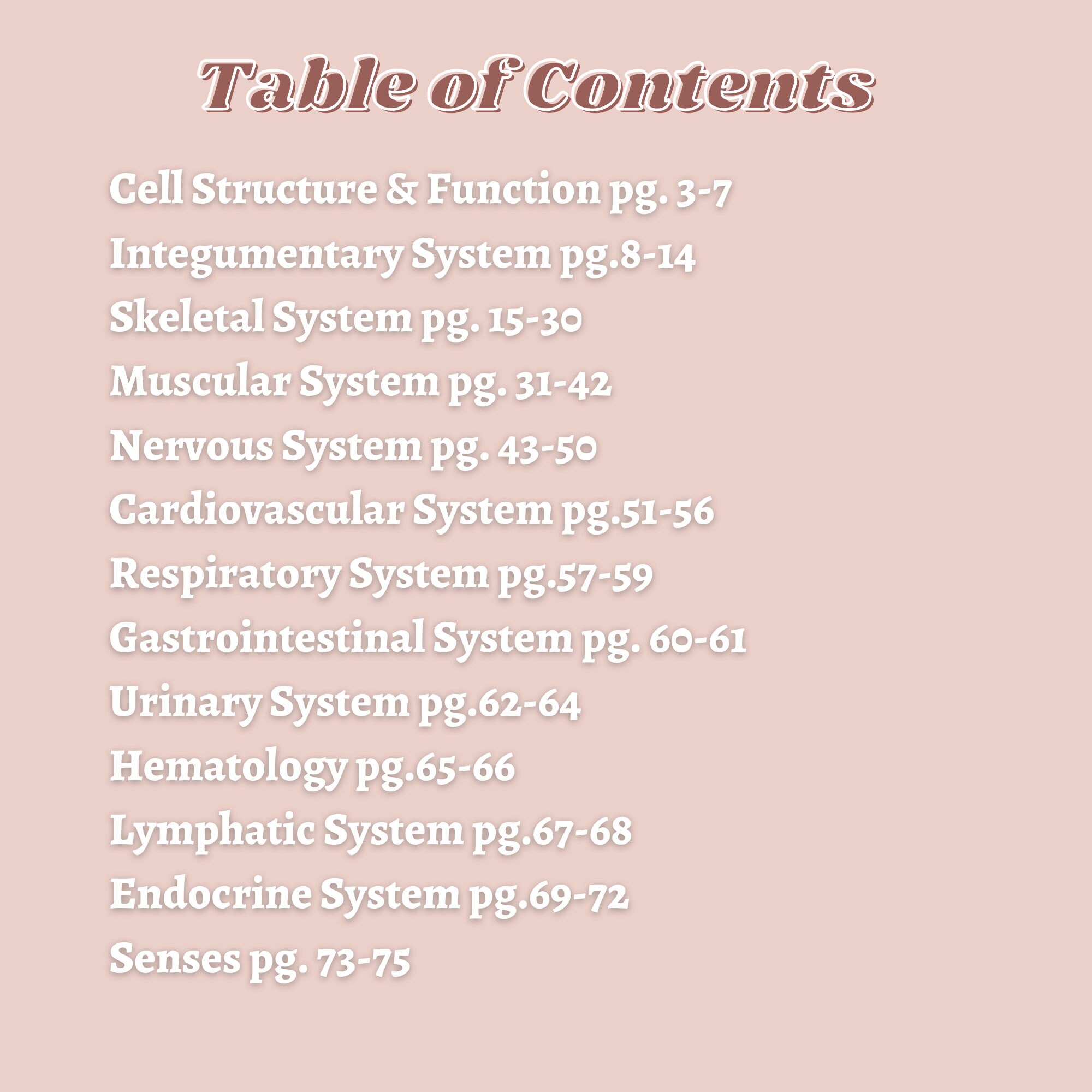Human Anatomy Complete Study Bundle Anatomy Notes & Study - Etsy