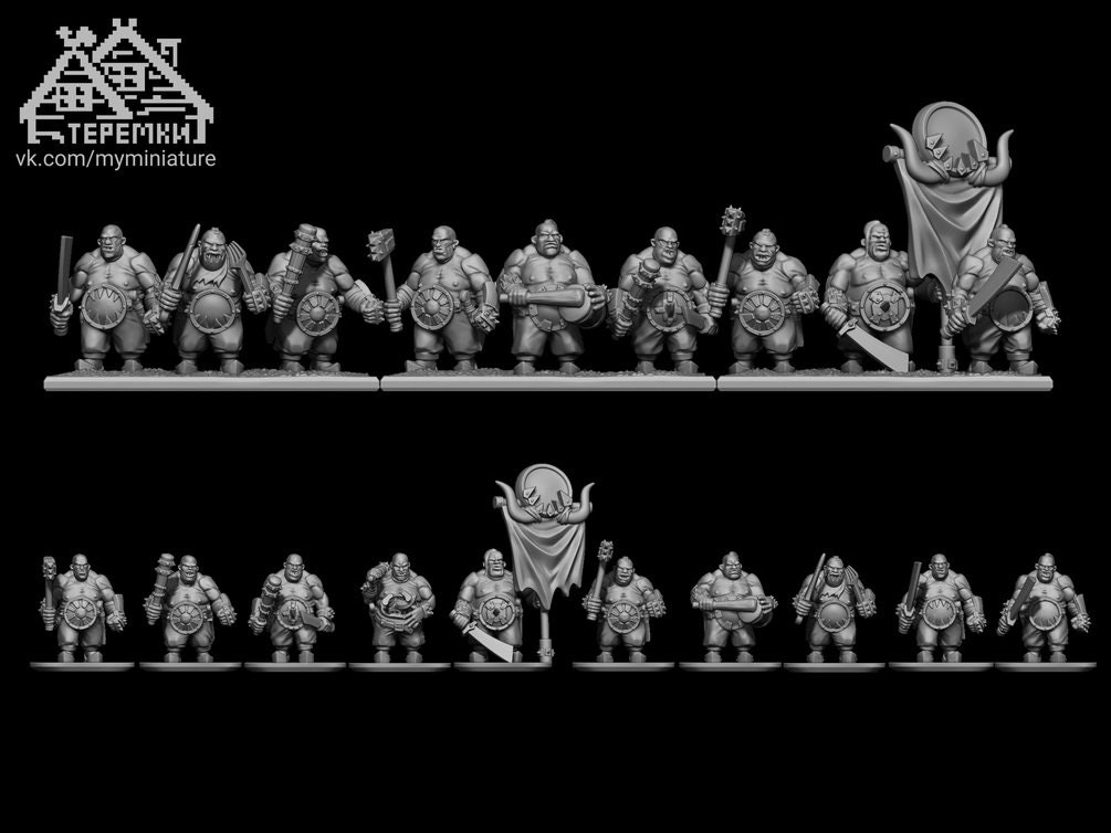 Ogres - 2K Army - Teremki Studios - Warmaster 10mm - 3D Printed - Etsy UK
