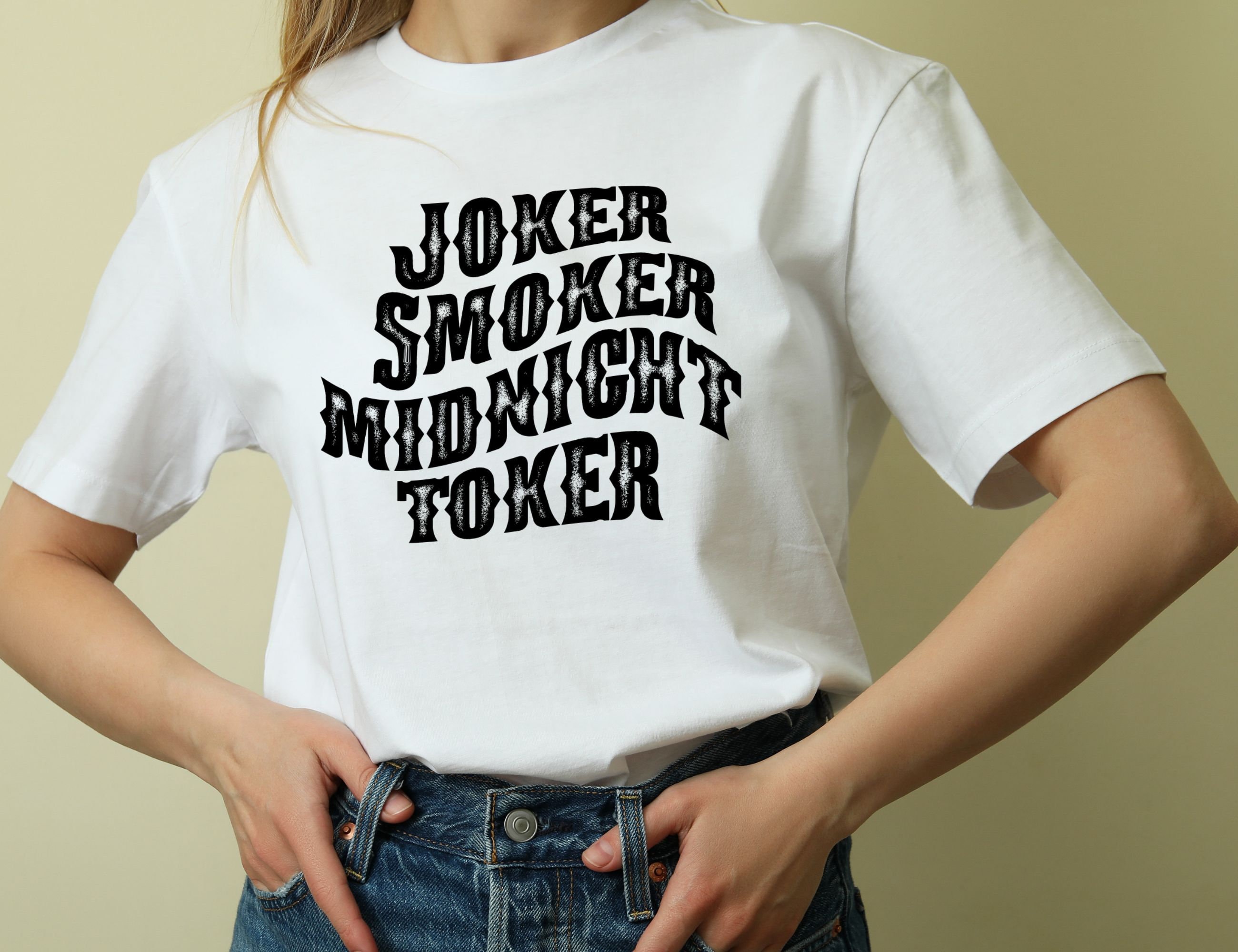 Joker Smoker Midnight Toker PNG, Wavy Font Shirt, Adult Sublimation ...
