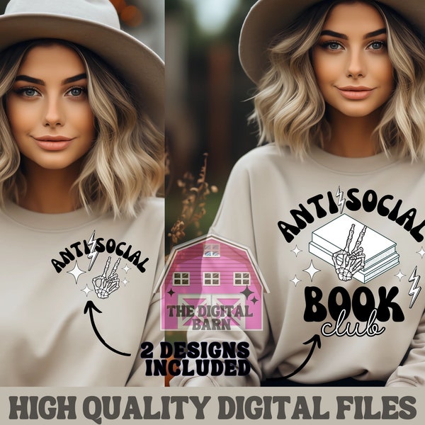 Antisocial Book Club Svg - Etsy