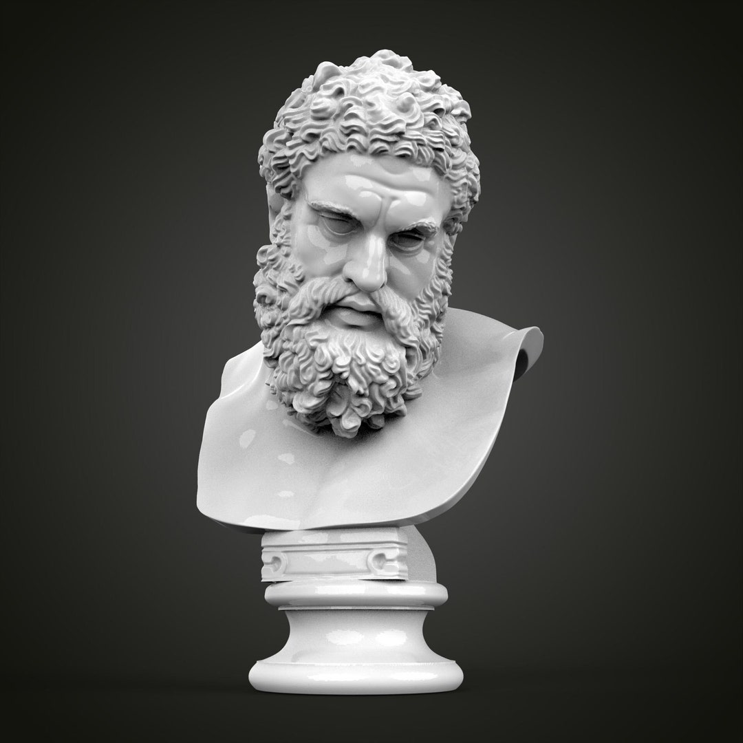 Hercules Bust Sculpture Mythology Inspired 3D Printed - Etsy