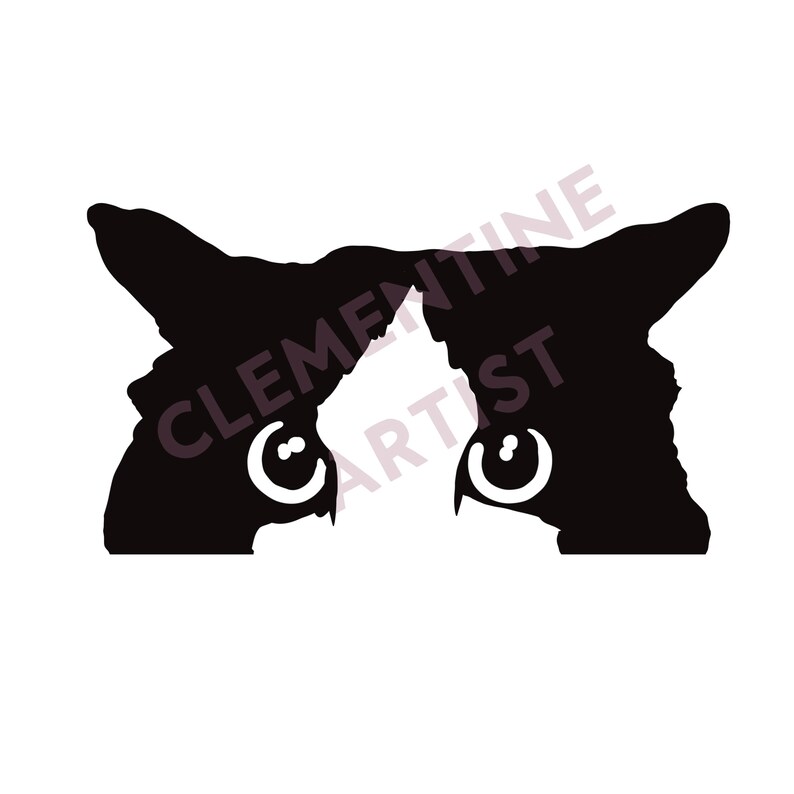 Peeking Cat Tuxedo Vinyl Decal Laptop Phone Decal Car - Etsy