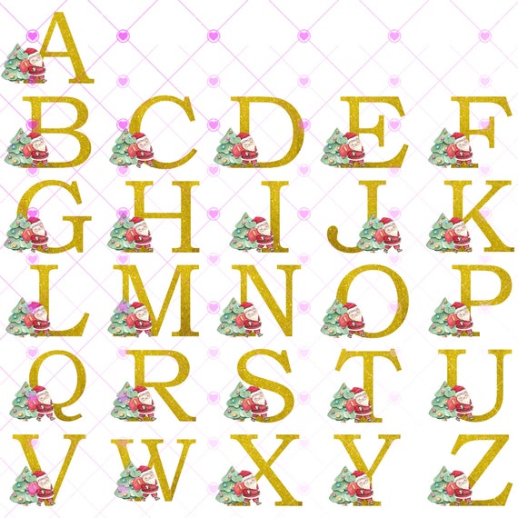 Full Santa Christmas Alphabet Clipart 26 Letters A-Z - Etsy