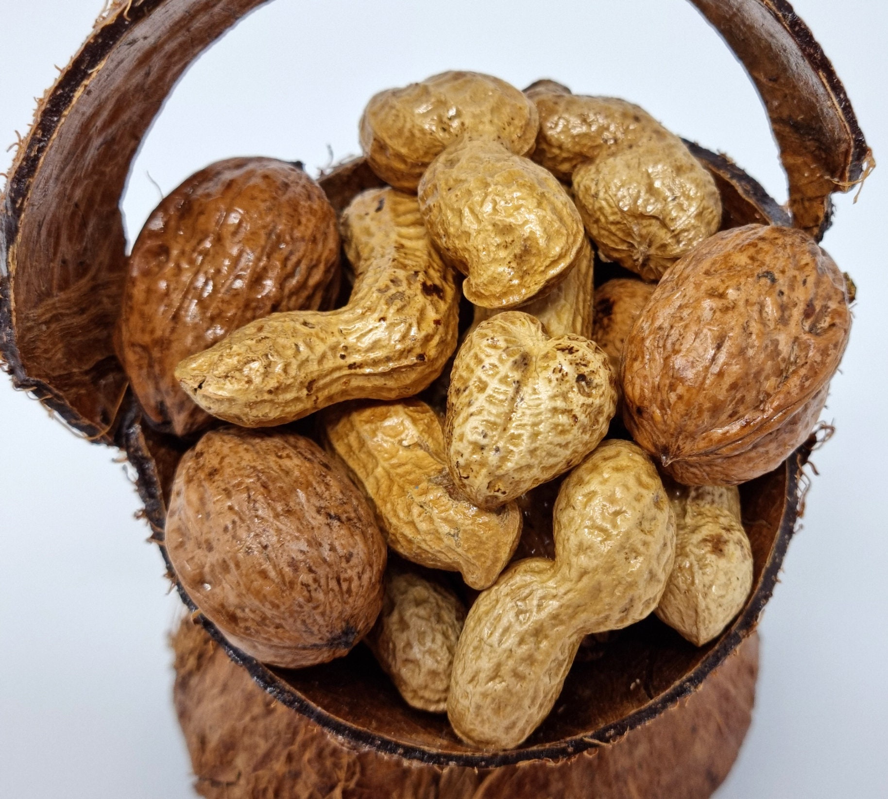 Fantastic Coconut with walnuts and peanuts creativly made into a vase ...