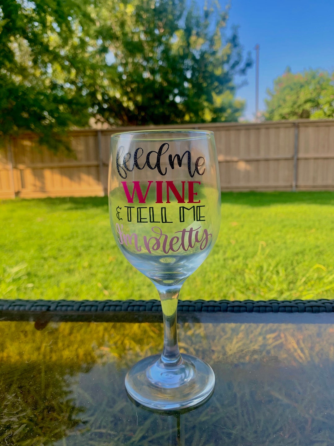 Tell Me I'm Pretty Wine Glass - Etsy