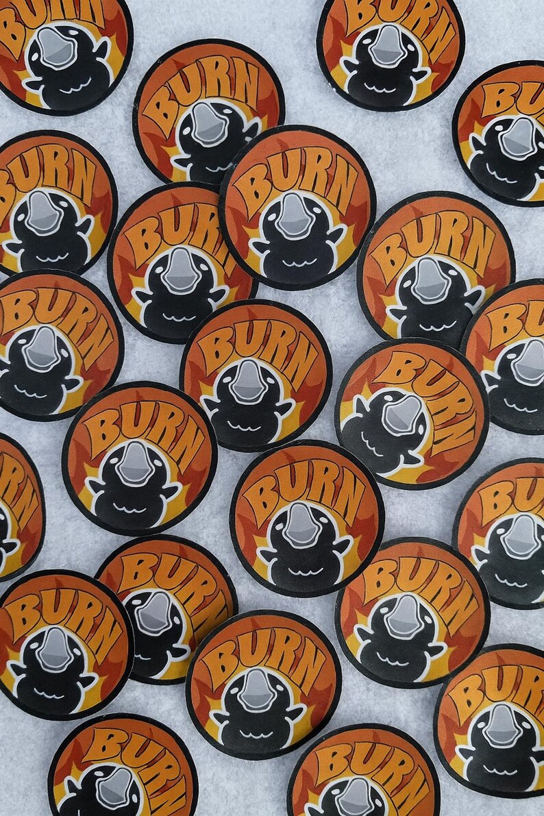 Flaming Duck Aesthetic Sticker- Funny Fire Duck Meme Vinyl Sticker - Etsy