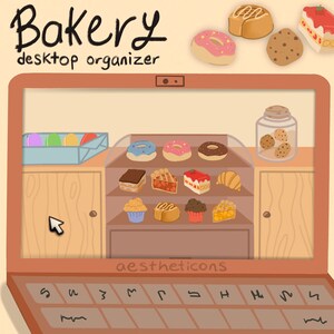 Cute Bakery Aesthetic Desktop Organizer, Wallpapers, Folder Icons ...