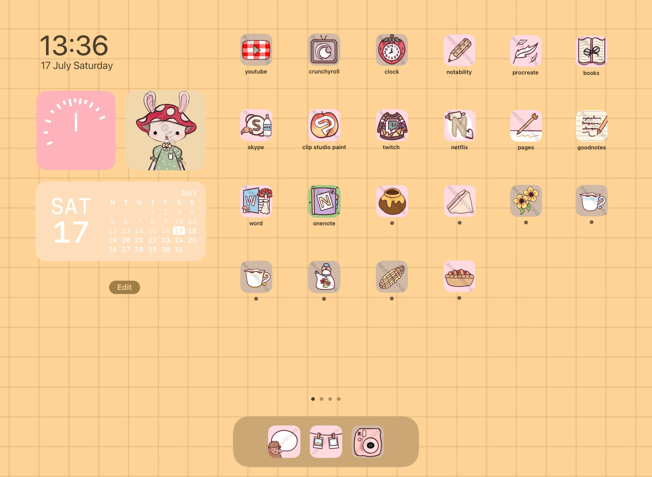 Hand Drawn Cottagecore App Icons, Ios/android (digital Download) - Etsy