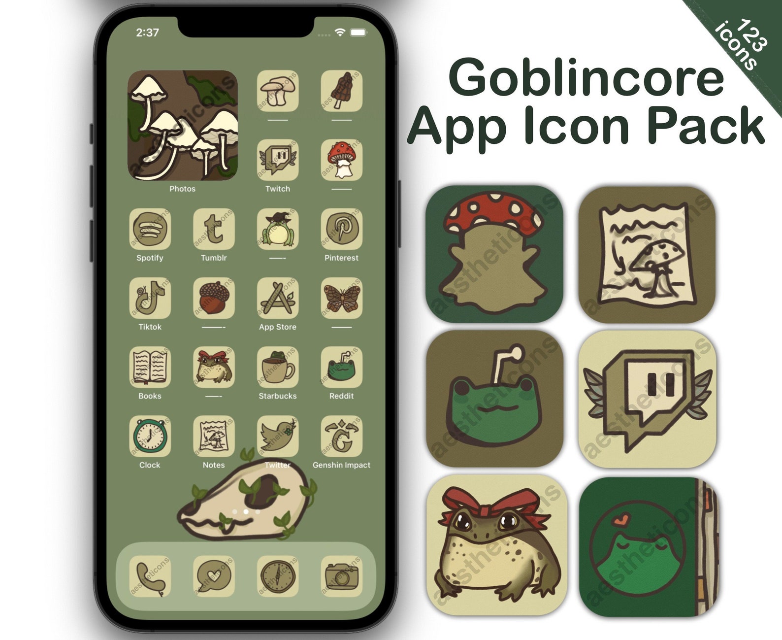 Goblincore Frog Aesthetic App Icons Ios 14 Ios 15 Iphone - Etsy