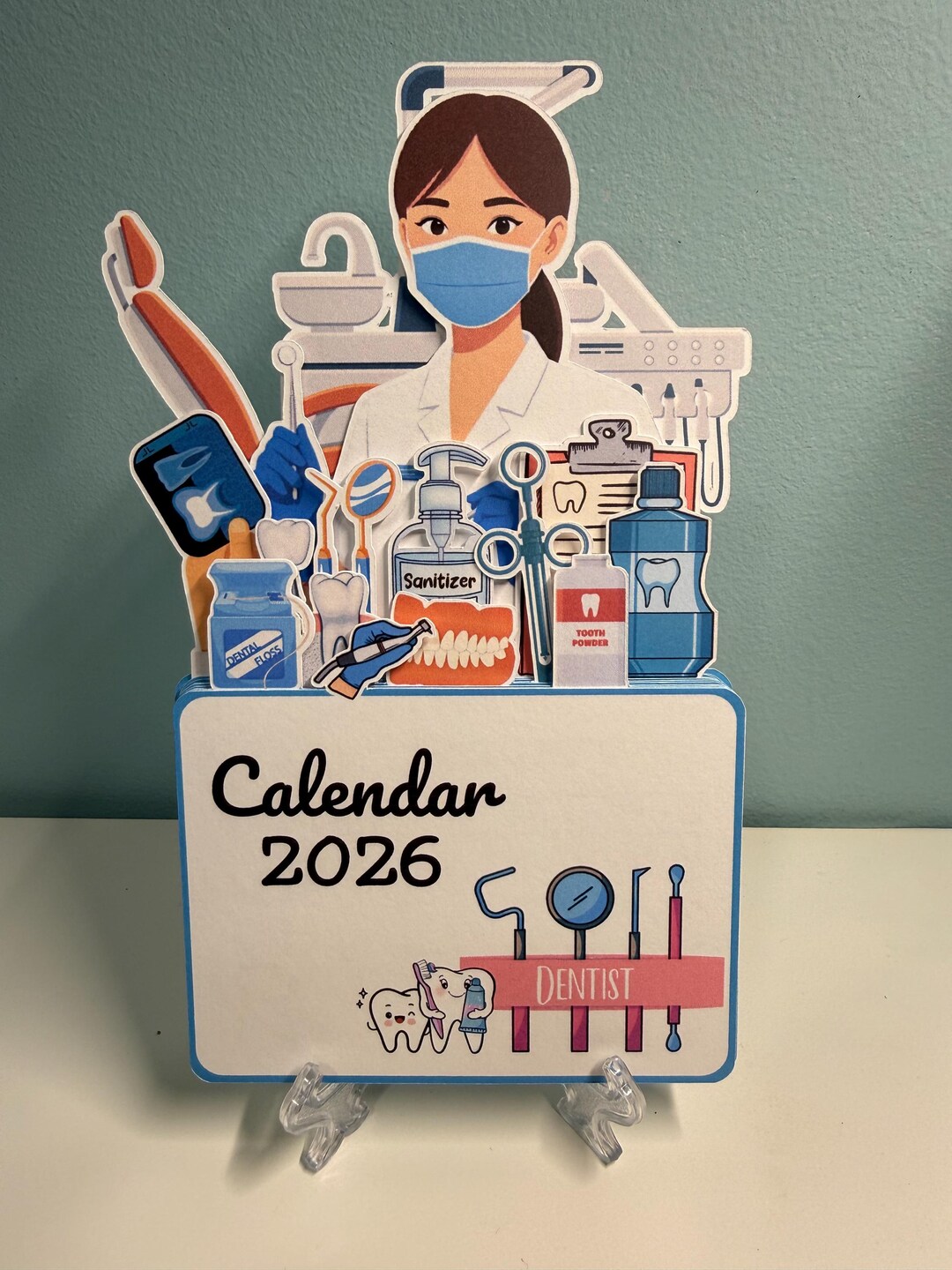 12 Month Desk Calendar 2026 | Dentist Theme Office Decor Gift - Etsy