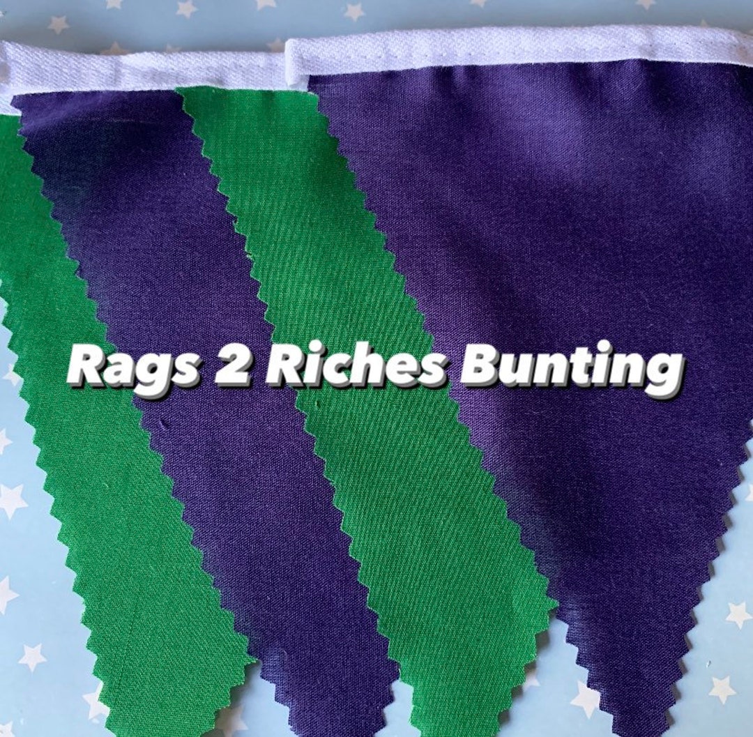 Banderines morados y verdes por metro. Ideal para Bodas, Fiestas ...