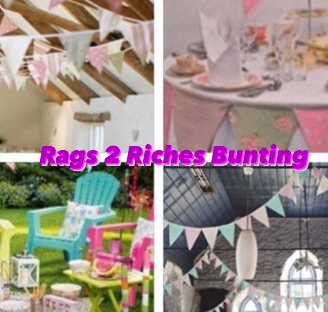 Custom Make, Build, Create Your Own Fabric Bunting per Metre CONTINUOUS ...