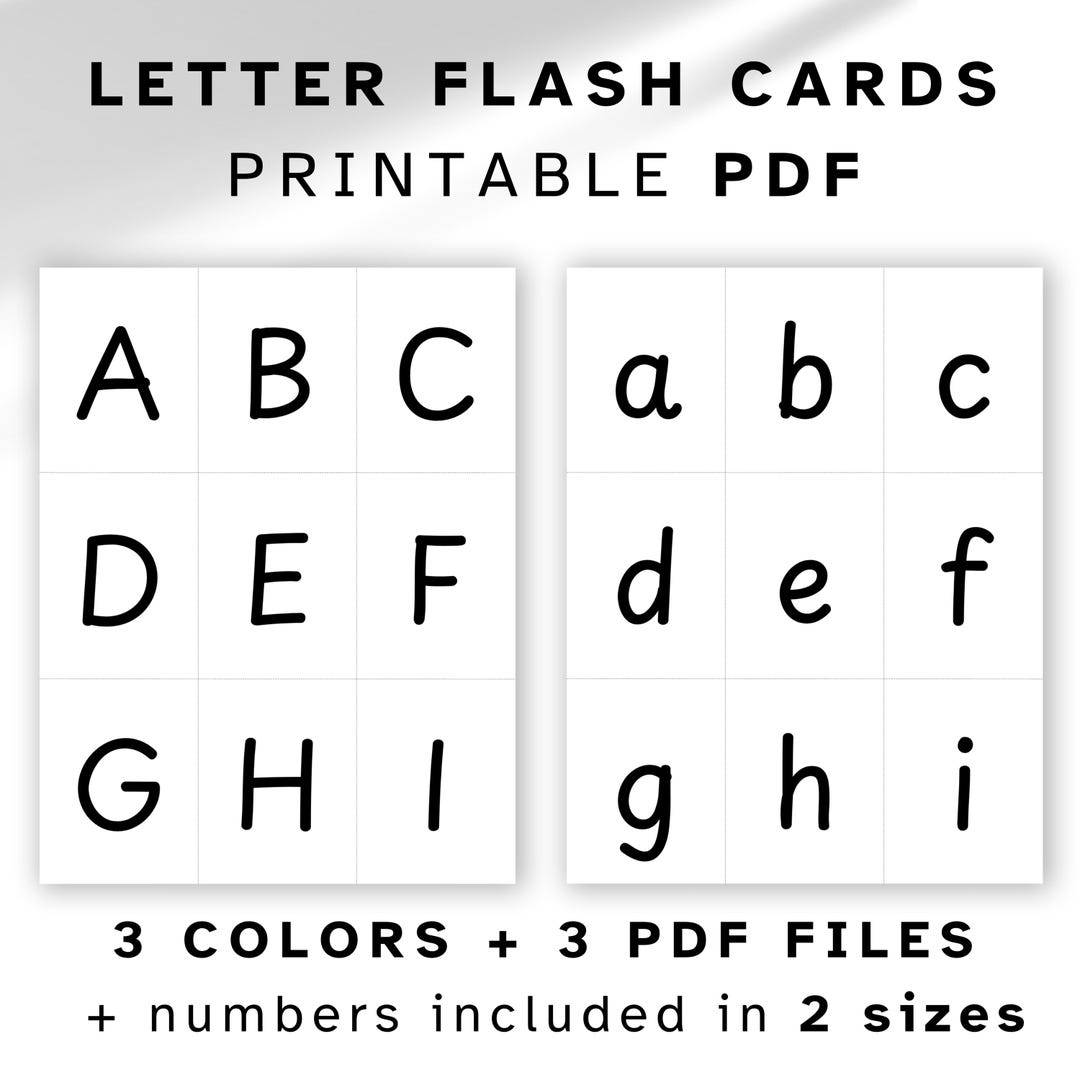 Printable Alphabet & Number Flash Cards: Cut-out Tracing Practice ...