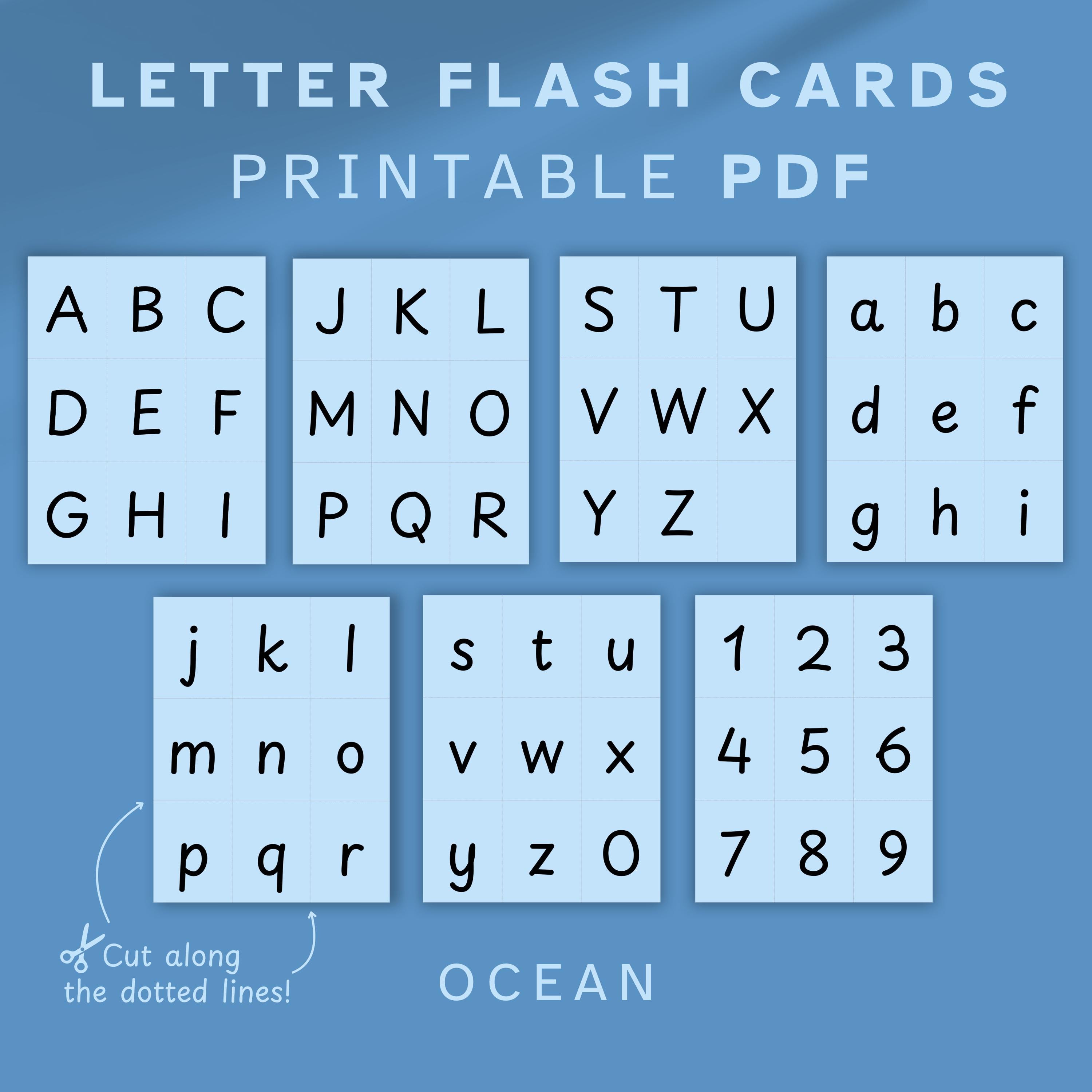 Printable Alphabet & Number Flash Cards: Cut-out Tracing Practice ...