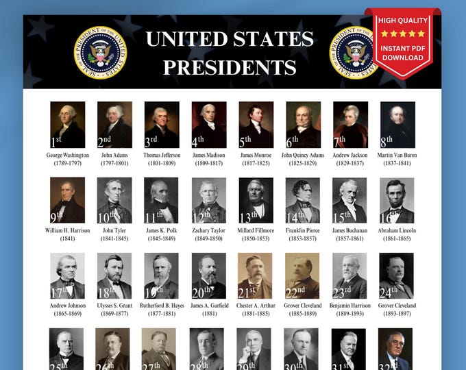 US Presidents - Prints - Etsy