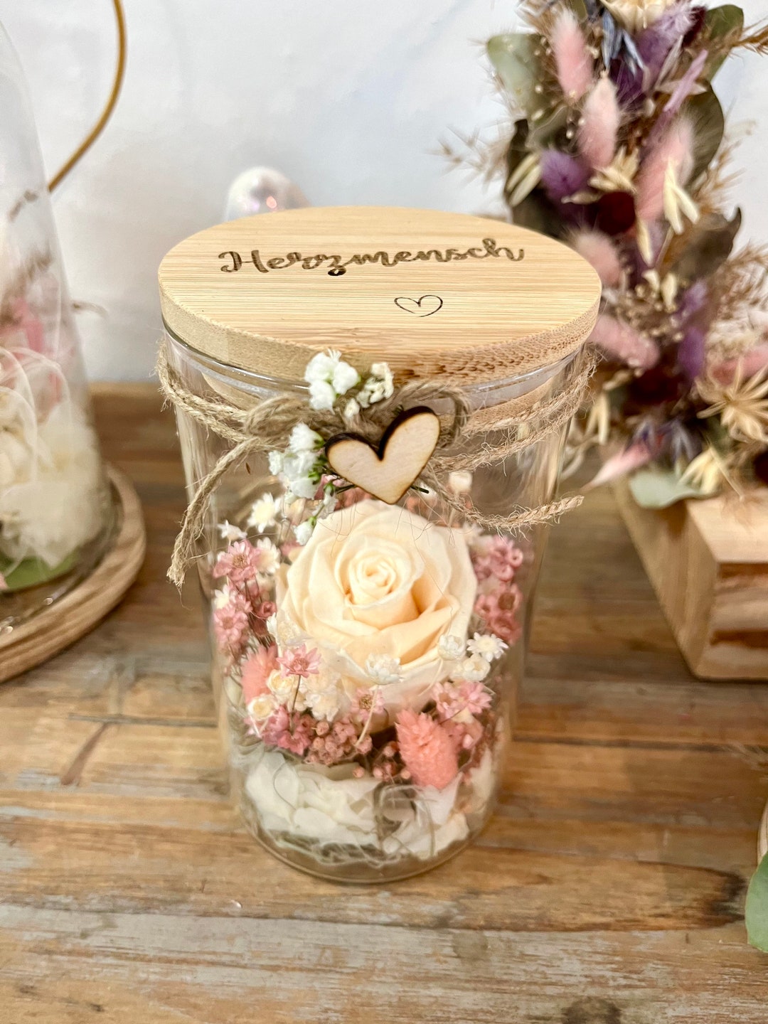 Love in a Jar | Dried Flowers | Decoration | Wedding | Birthday ...