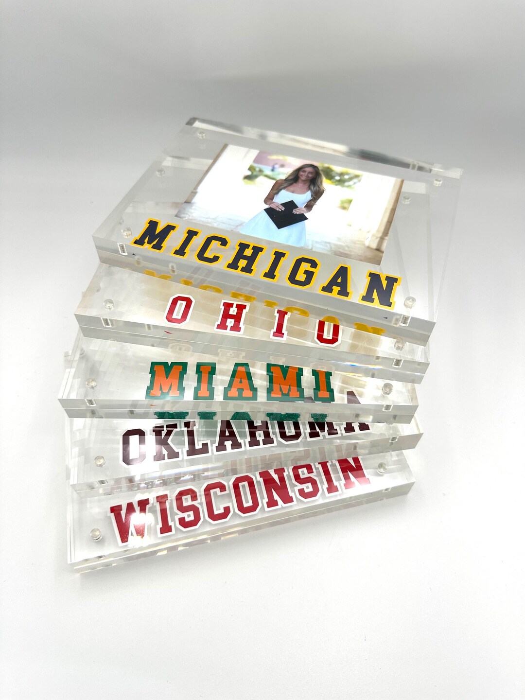 Personalized College Graduation Picture Frame: Acrylic Magnetic 5x7 - Etsy