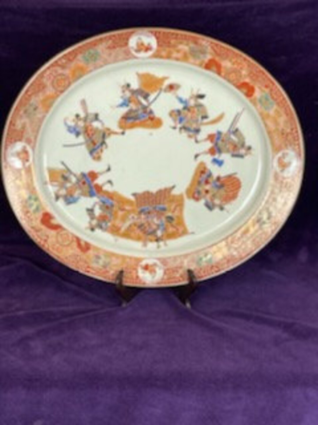 Japanese Kutani Samurai Platter - Meiji Period C-1885-95 - Etsy