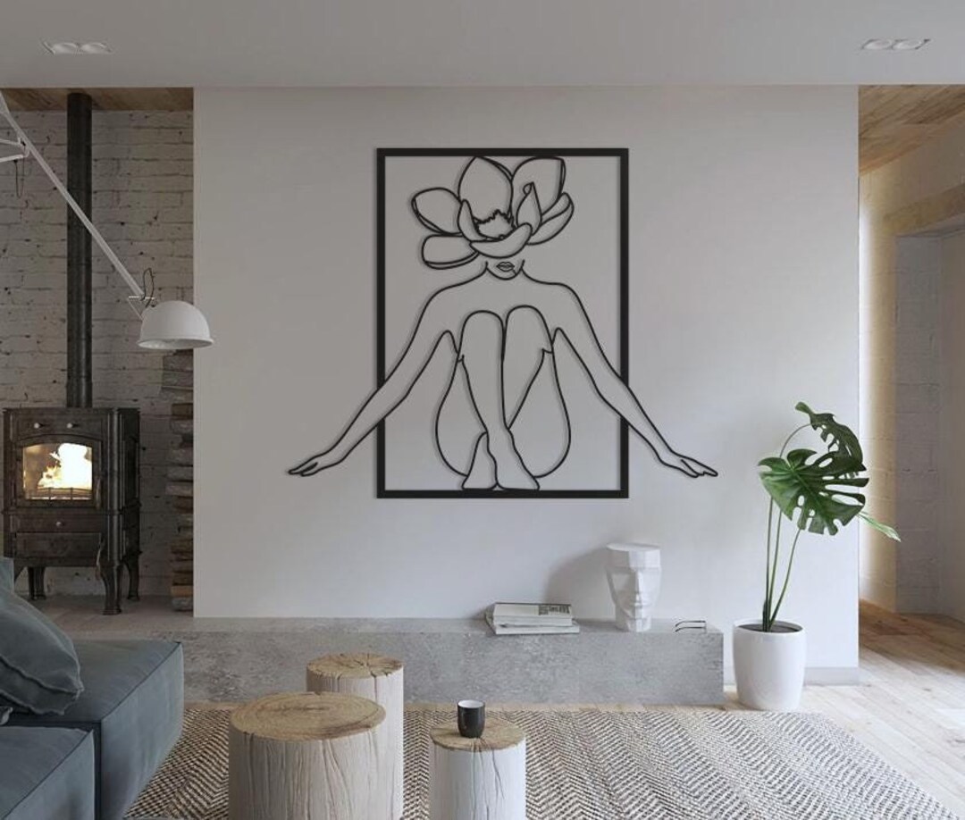 Lotus Head Female Line Art, Lotus Woman Line Art, Female Line Art ...