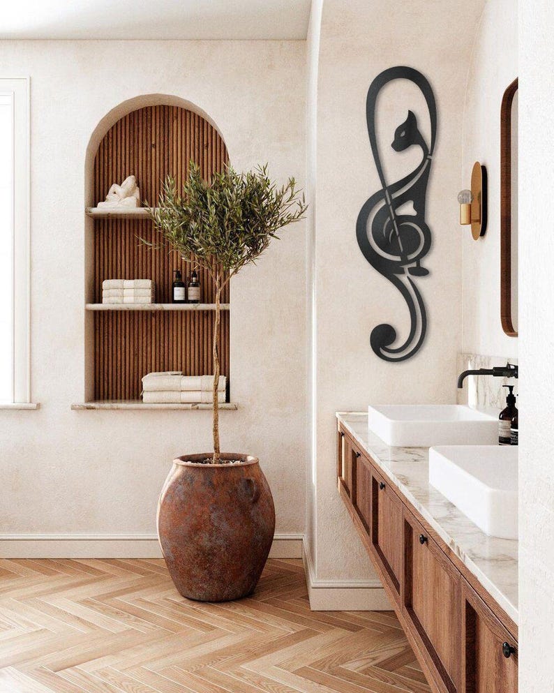 G Clef Cat Wall Decor, Front Porch Decor, Music Wall Decor, Outdoor ...