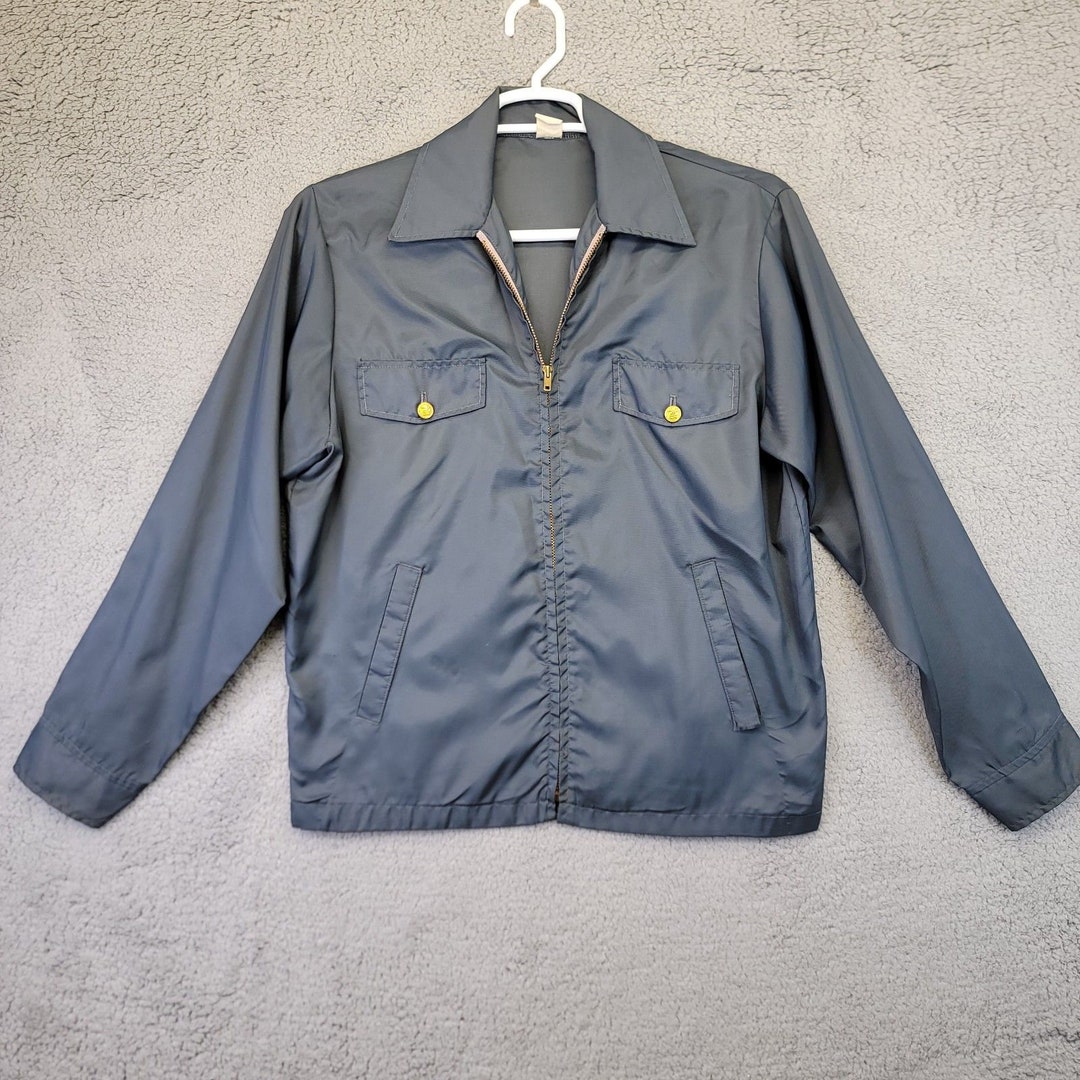 Vintage USPS Post Office Jacket Mens Medium Gray Long Sleeve Full Zip ...